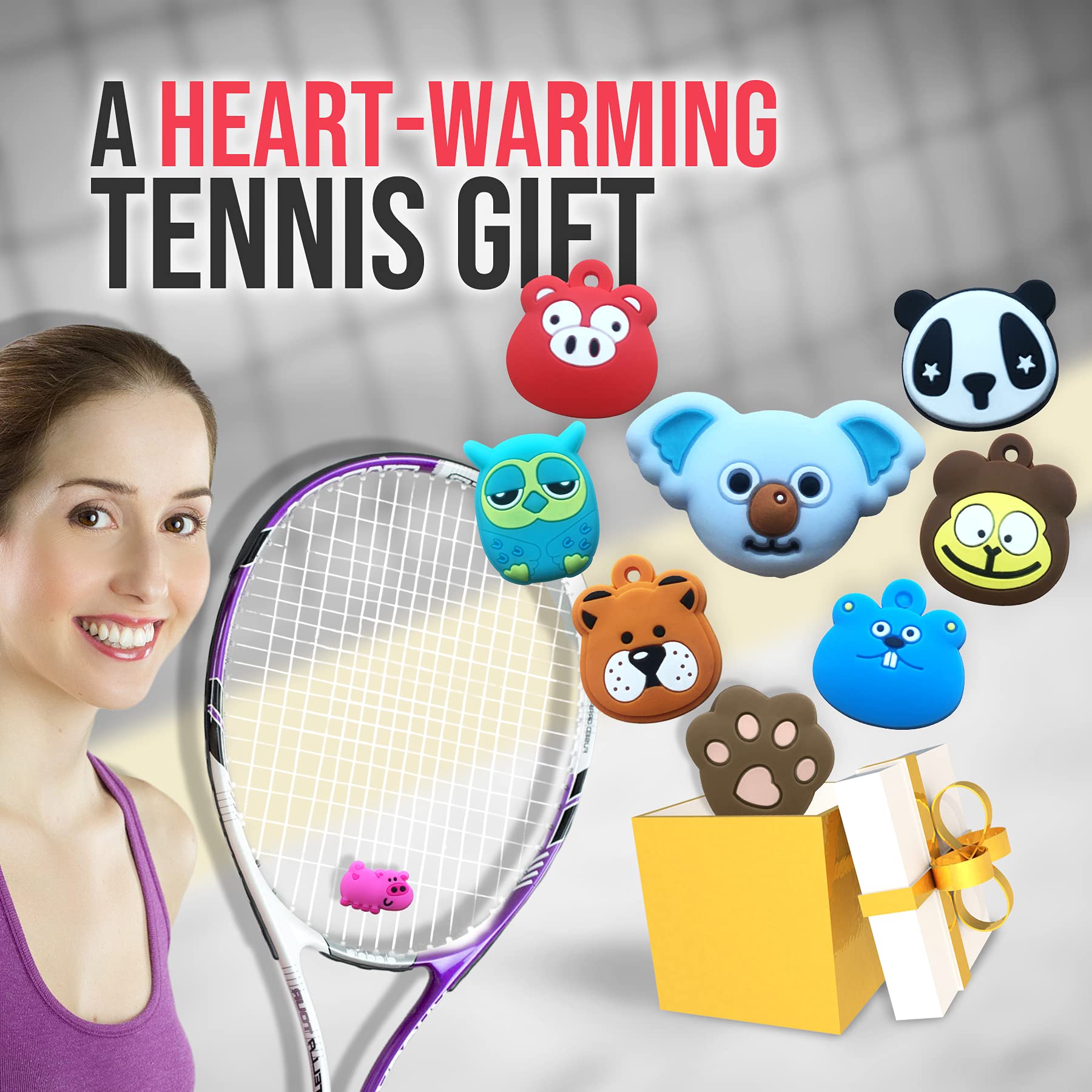 ALIEN PROS Tennis Racket Vibration Dampener (2-Pack) - Perfect Shock Absorber stablize Your String for Better Performance- Fun Dampeners Set (2 Pack)