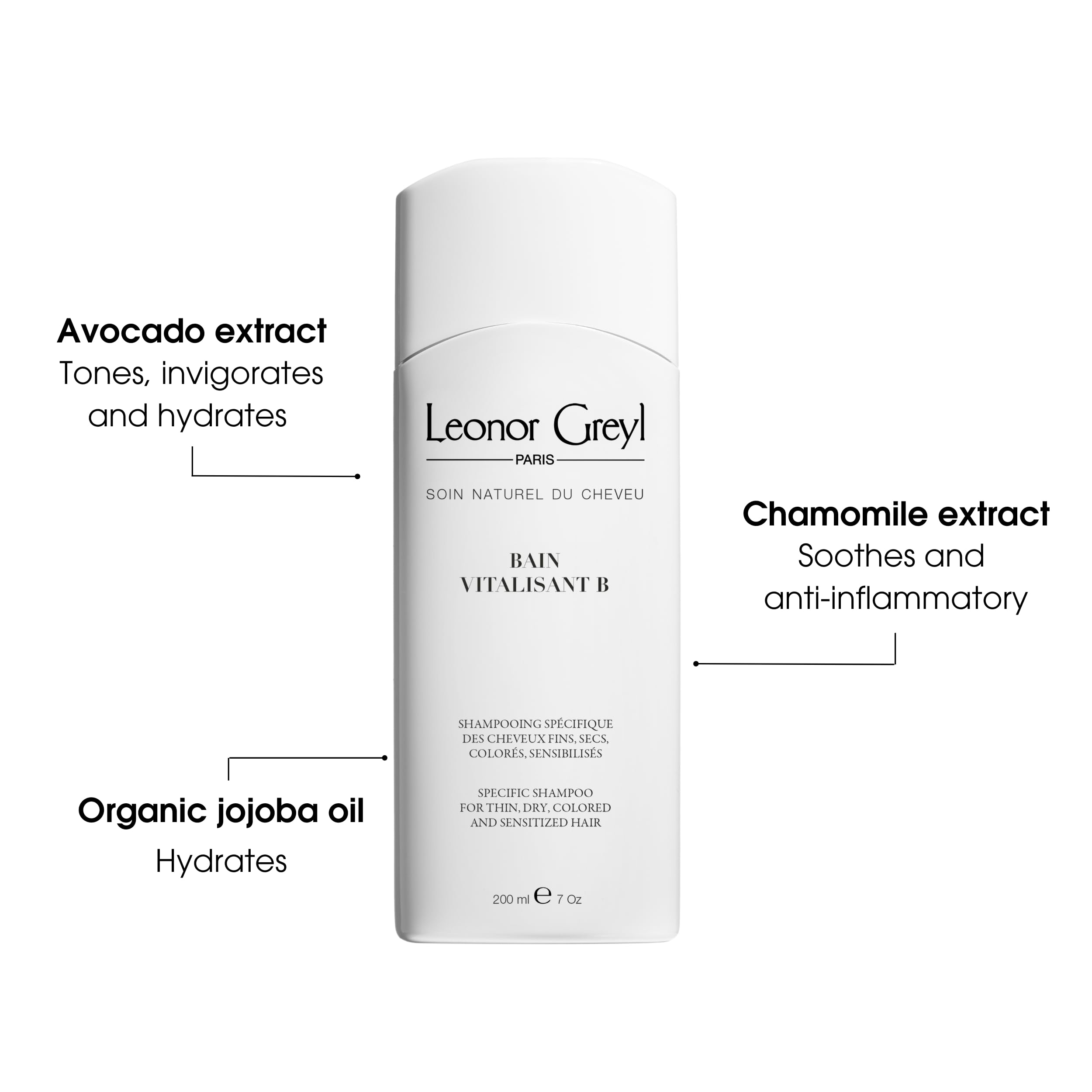Leonor Greyl Paris - Bain Vitalisant B - Specific Shampoo for Fine, Color-Treated or Damaged Hair - (5.2 Oz)