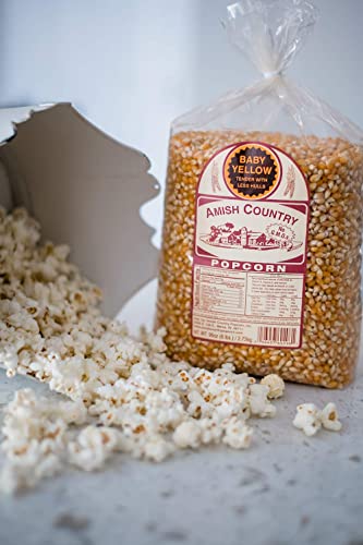 Amish Country Popcorn | 6 lb Bag | Popcorn Kernels | Small and Tender | Old Fashioned, Non-GMO and Gluten Free (6 Pound (Pack of 1), Baby Yellow)