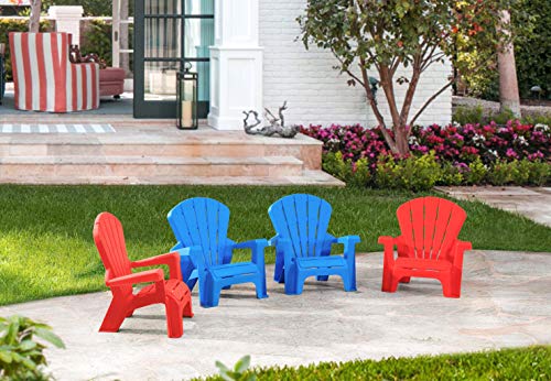 Amazon Basics Indoor/Outdoor Plastic Chair Set for Toddlers and Kids - 4-Pack, Red and Blue