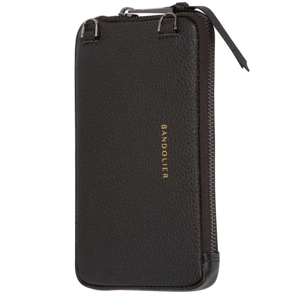 Bandolier Emma Crossbody Phone Case and Expanded Zip Pouch Set - for iPhone 14 Pro - Black/Pewter