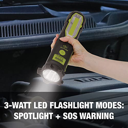 Auto Joe AJS8000 Cordless 12-Volt High Performance Vehicle Jump Starter, W/ 3W 500-Lumen LED Light, 2 USB Output, & SOS Signal, Multi-Use, Car, Truck, & Boat