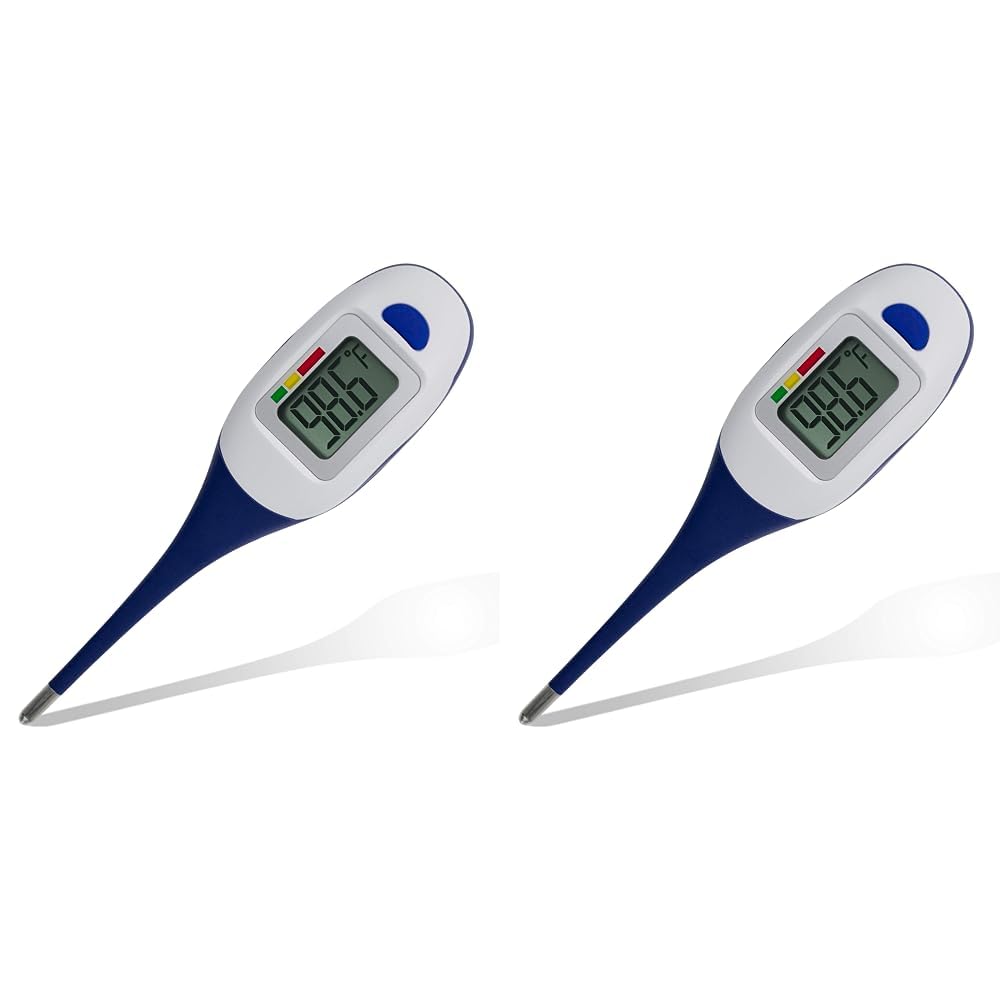 Apex Large Face LCD Fast Read Digital Thermometer for Adults and Children - Instant Read Thermometer for Fever Detection with Quick 10 Second Read Time (Packaging May Vary) (Pack of 2)