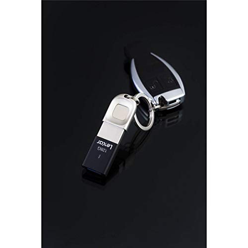 Lexar 64GB Jumpdrive Fingerprint F35 USB 3.0 Flash Drive for Storage Expansion and Backup, Up to 250MB/s Read, Black/Silver (LJDF35-64GBNL)