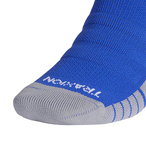 adidas Speed 2 Soccer Socks for Boys, Girls, Men and Women (1-Pair), Team Royal Blue/White/Light Onix Grey, Large