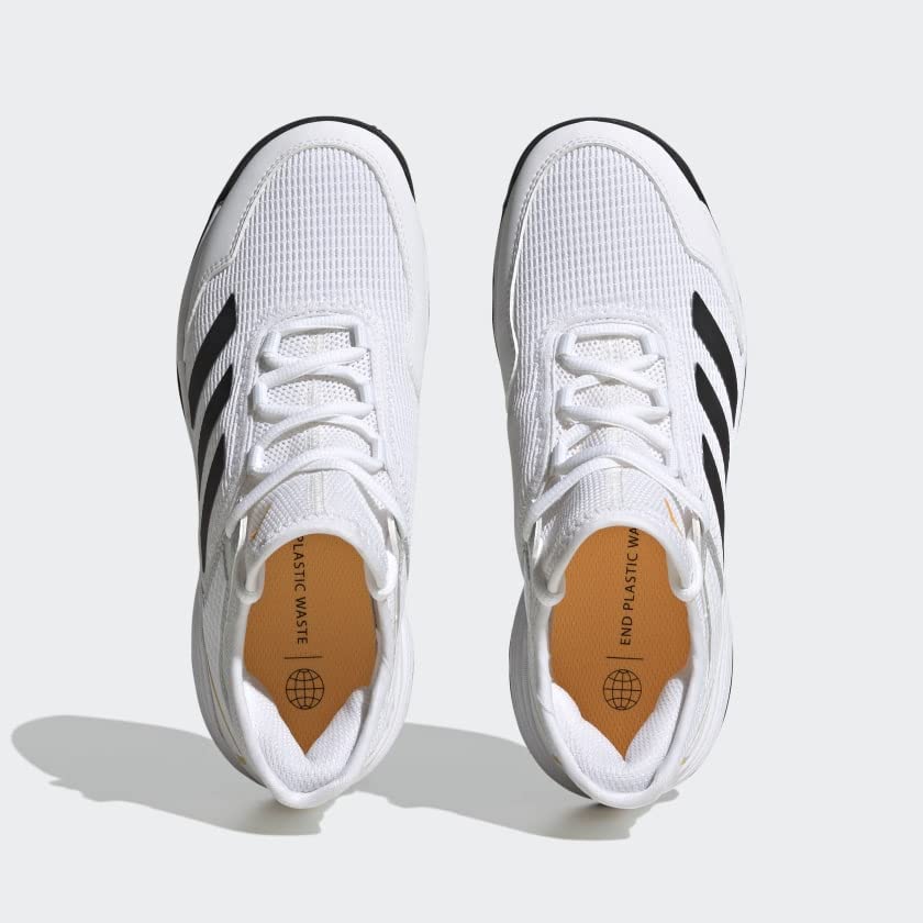 adidas Adizero Ubersonic 4 Tennis Shoe, White/Core Black/Solar Red, 3.5 US Unisex Big Kid