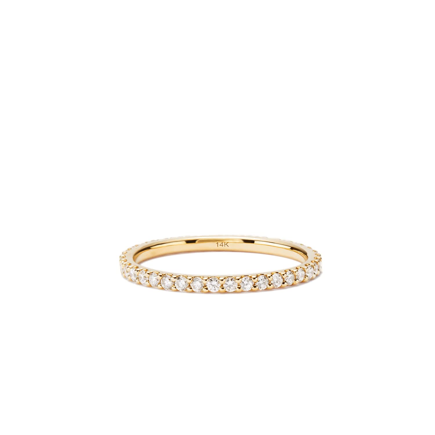 Aojun 14K Gold Vermeil S925 Sterling Silver CZ Simulated Diamond Statement Stackable Ring Eternity Bands V Ring for Women (14K Gold Vermeil, 8)