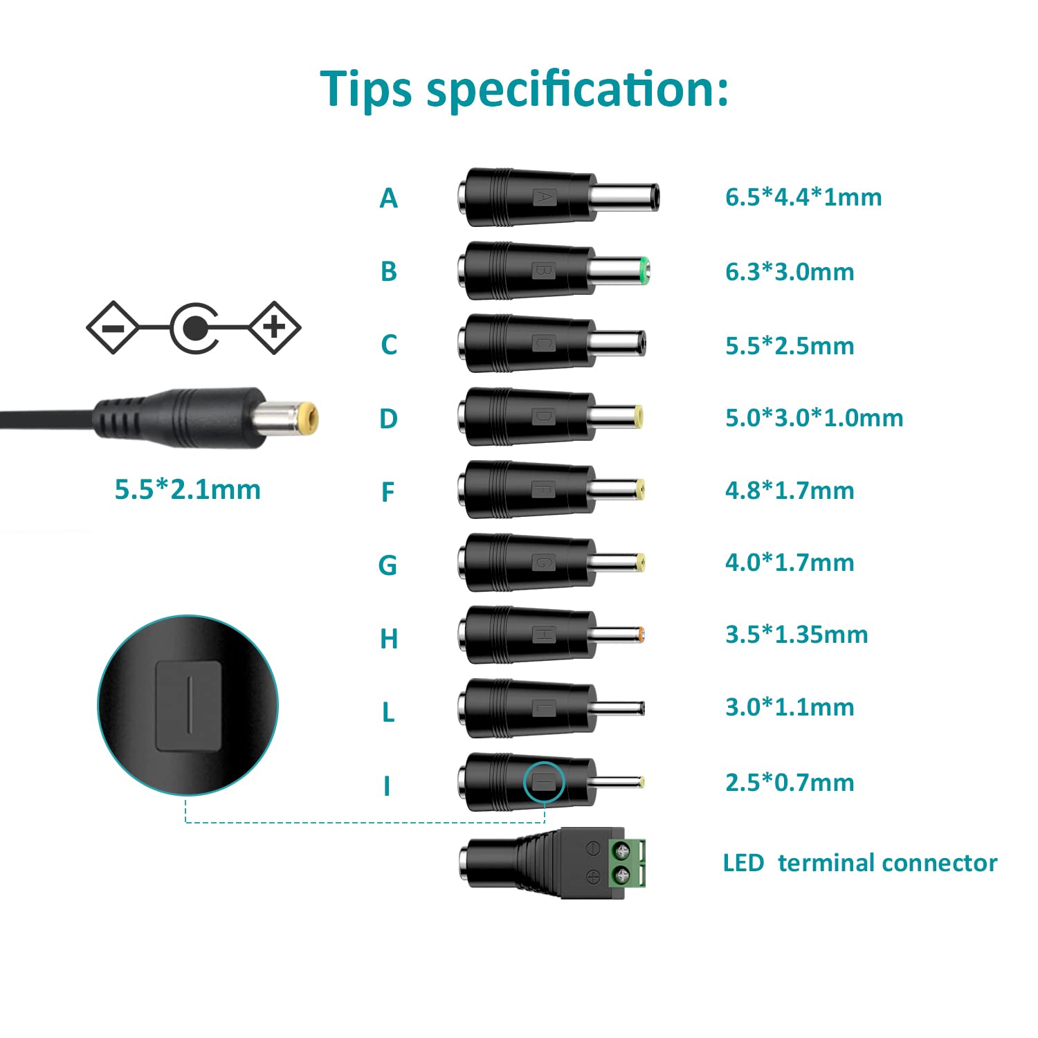 Basicvolt 9V 3A Universal AC Adapter, 27Watt Replacement Power Supply Cord Input AC100-240V to DC 9Volt 3Amp 2.5A Backup Versatile Charger with 10 Round Tips