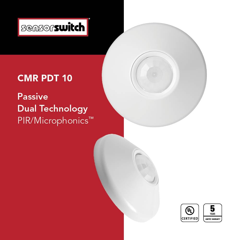Sensor Switch CMR PDT 10 Contractor Select Range, Dual Technology Ceiling Mount Occupancy Sensor, Extended, Relay Included