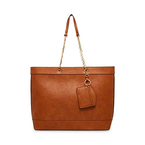 Anne Klein Large Tote with perf Ring Logo, Ginger Biscuit/Ginger Biscuit