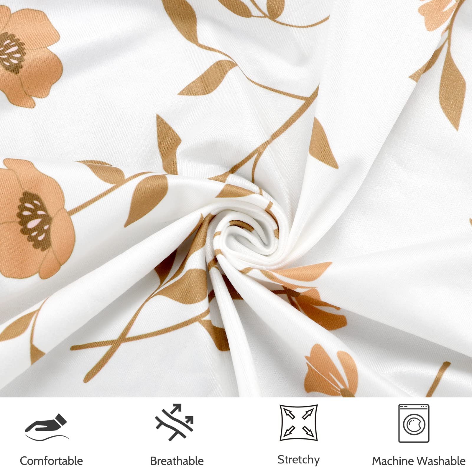 Bassinet Sheets for Baby Girl Boy 2 Pack, Soft Jersey Knit Bassinet Fitted Sheets Universal for Oval, Rectangle or Hourglass Bassinet Mattress, Retro Brown Flower