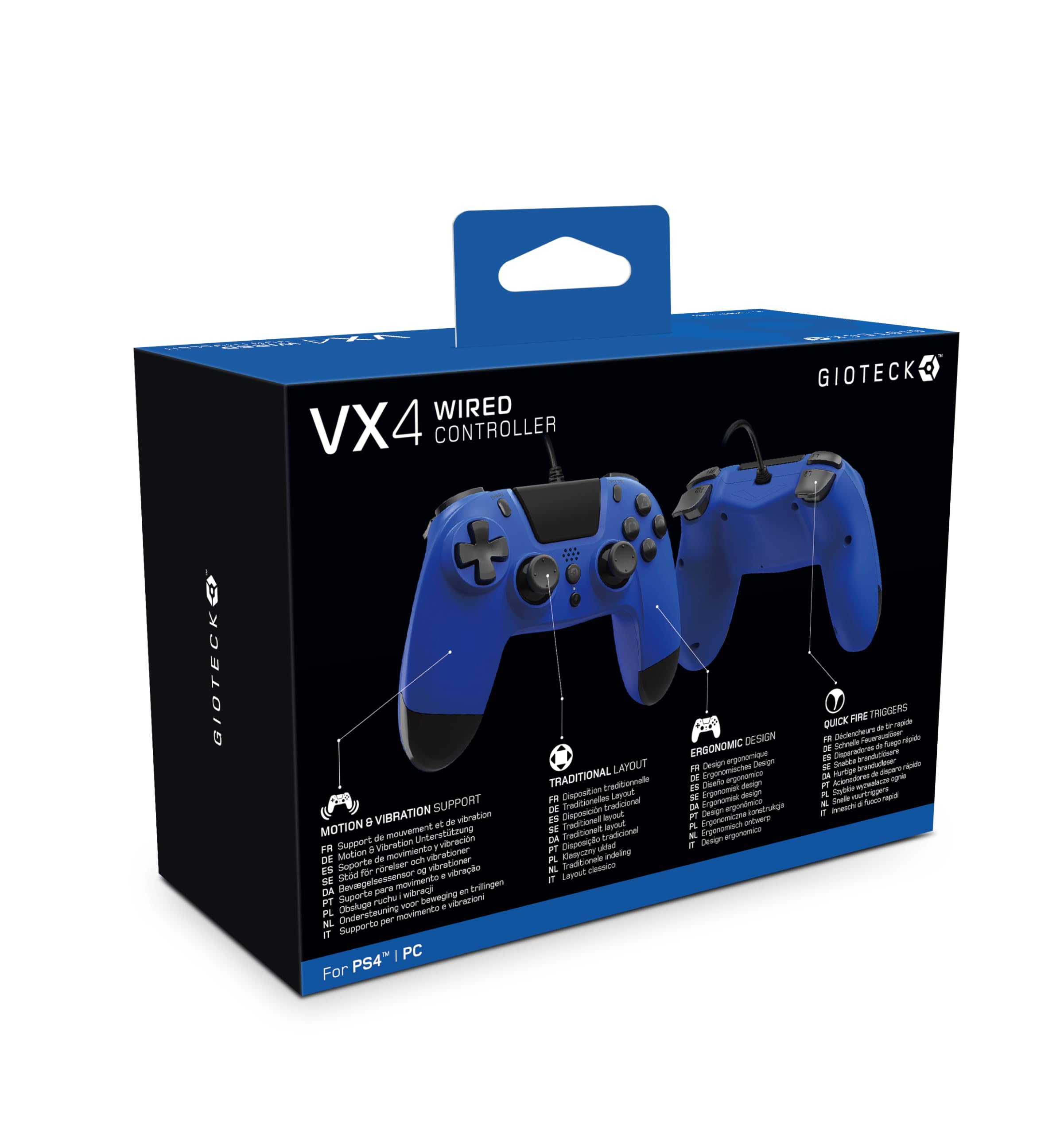 Gioteck VX4 Wired Blue Controller (PS4 & PC) (PS4)