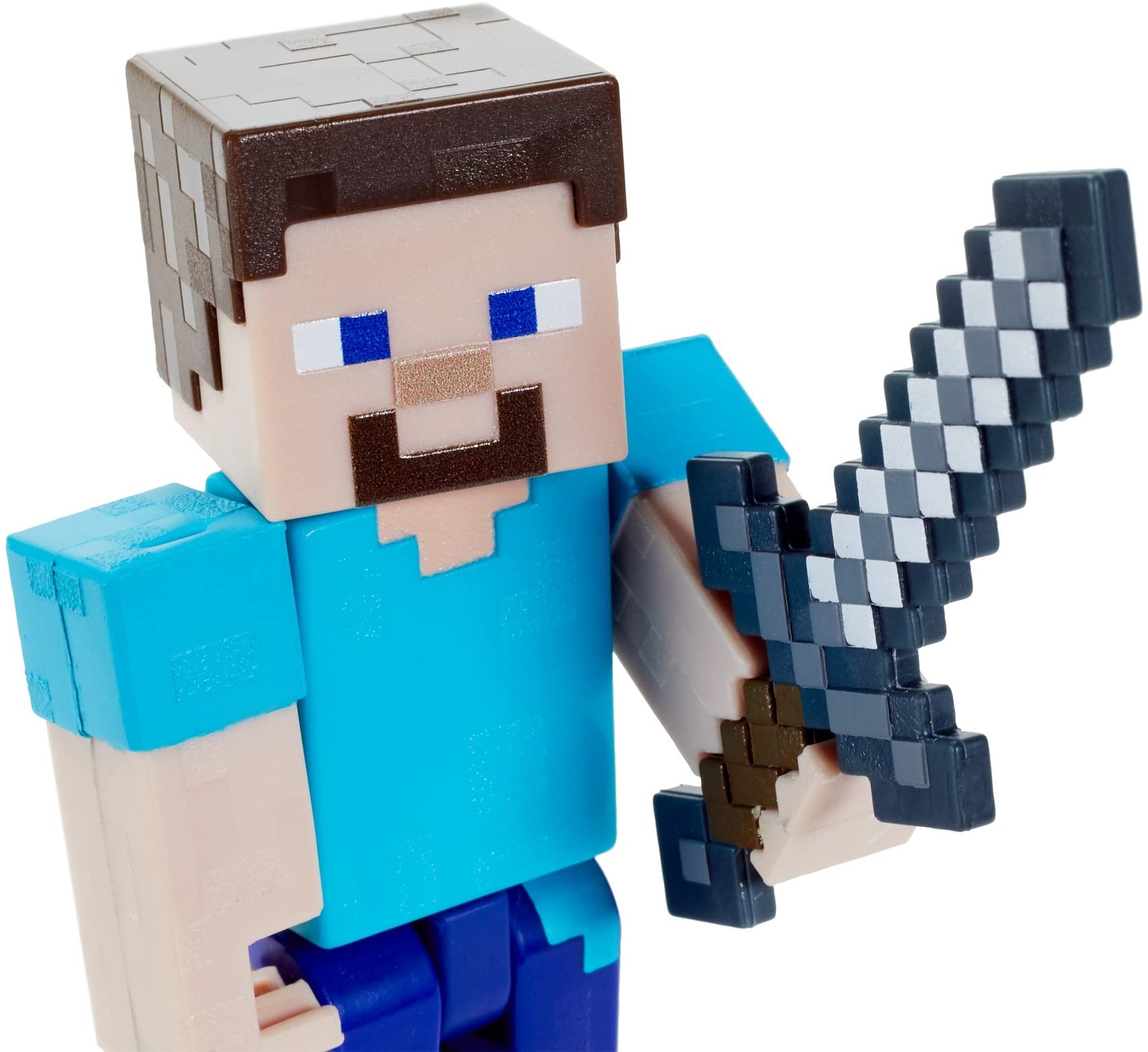 Mattel Minecraft Craft-A-Block Biome Builds Steve Figure, Authentic Pixelated Video-Game Character, Action Toy to Create, Explore and Survive, Collectible Gift for Fans Age 6 Years and Older