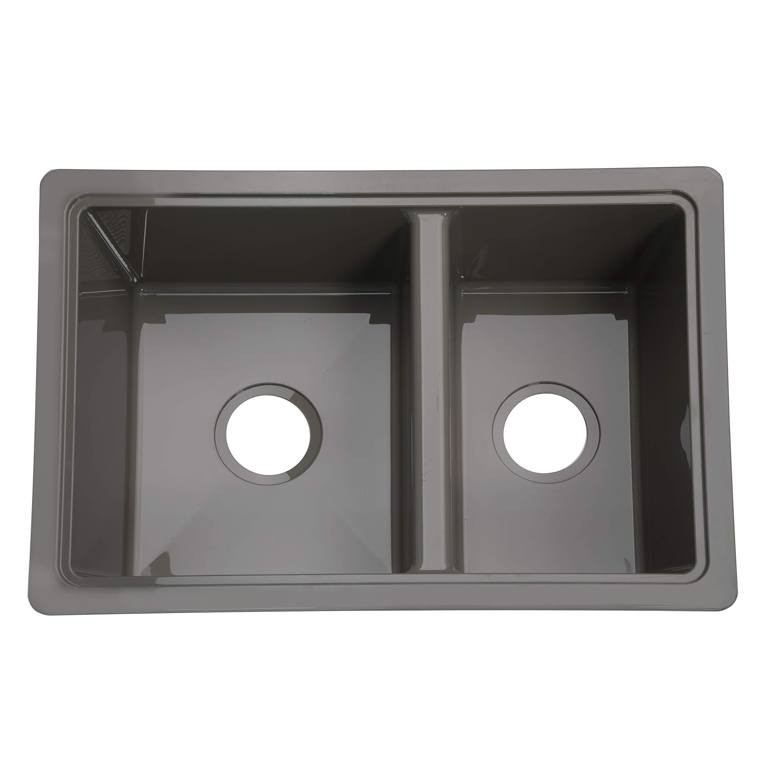 CECIPA RV Double Kitchen Galley Sink - 25" x 17" x 6.6" Stainless Steel Color ABS Plastic for 5th Wheel, Travel Trailer, Camper