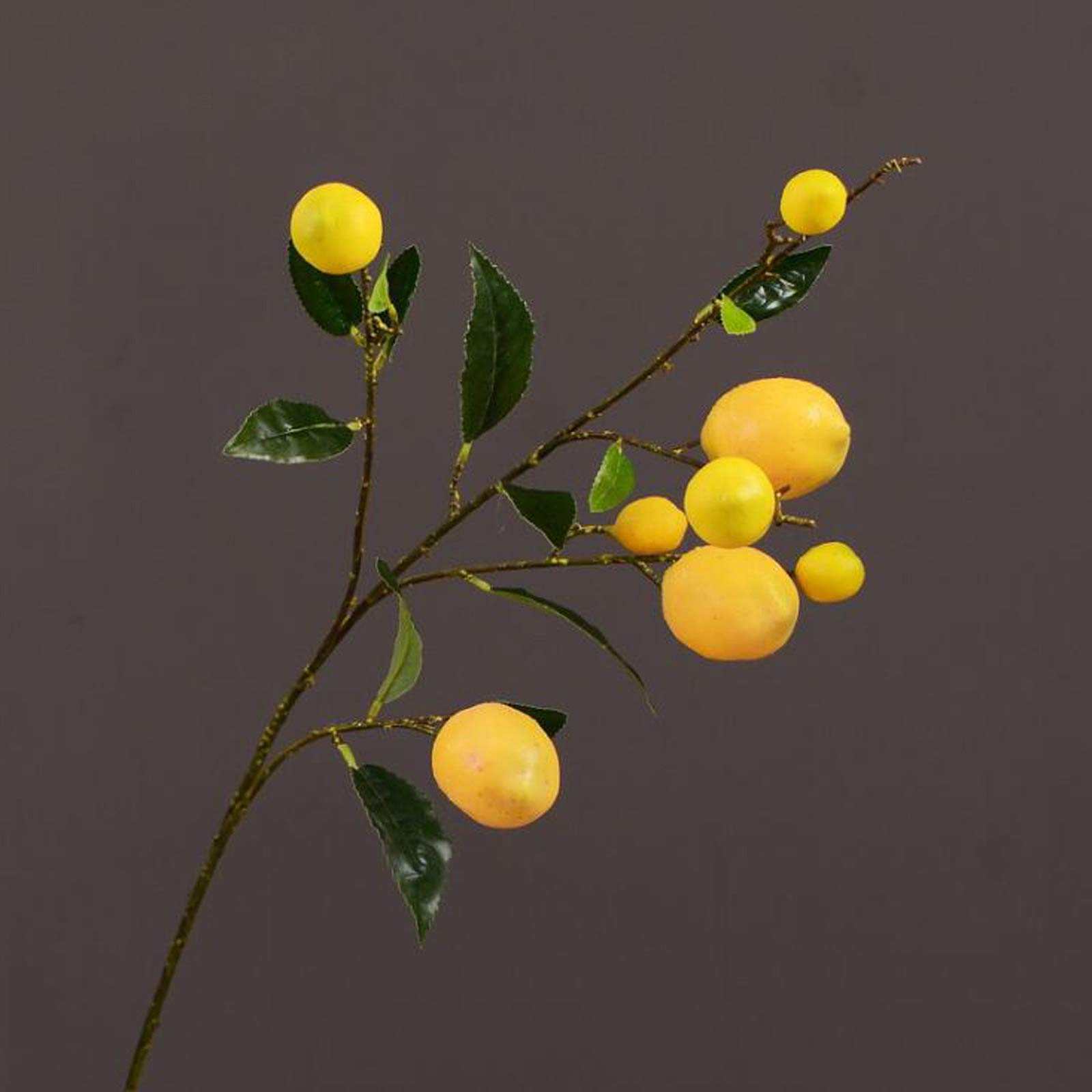 GWOKWAI 4Pcs Artificial Lemon Branch, Fake Lemon Tree Simulation Lemon Branches Artificial Greenery Leaves Branch with Artificial Fruit for Home Wedding Party Garden Decoration Flower Arrangement Art