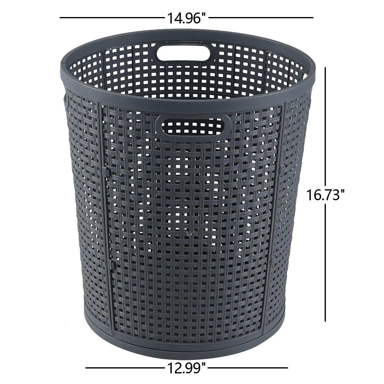 Sadstory Small Plastic Laundry Basket, 40 L Round Laundry Hamper, 2 Packs