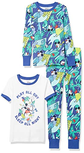 Amazon Essentials Disney | Marvel | Star Wars Boys' Pajama Set (Previously Spotted Zebra), Pack of 2, Mickey Classic, 6-7