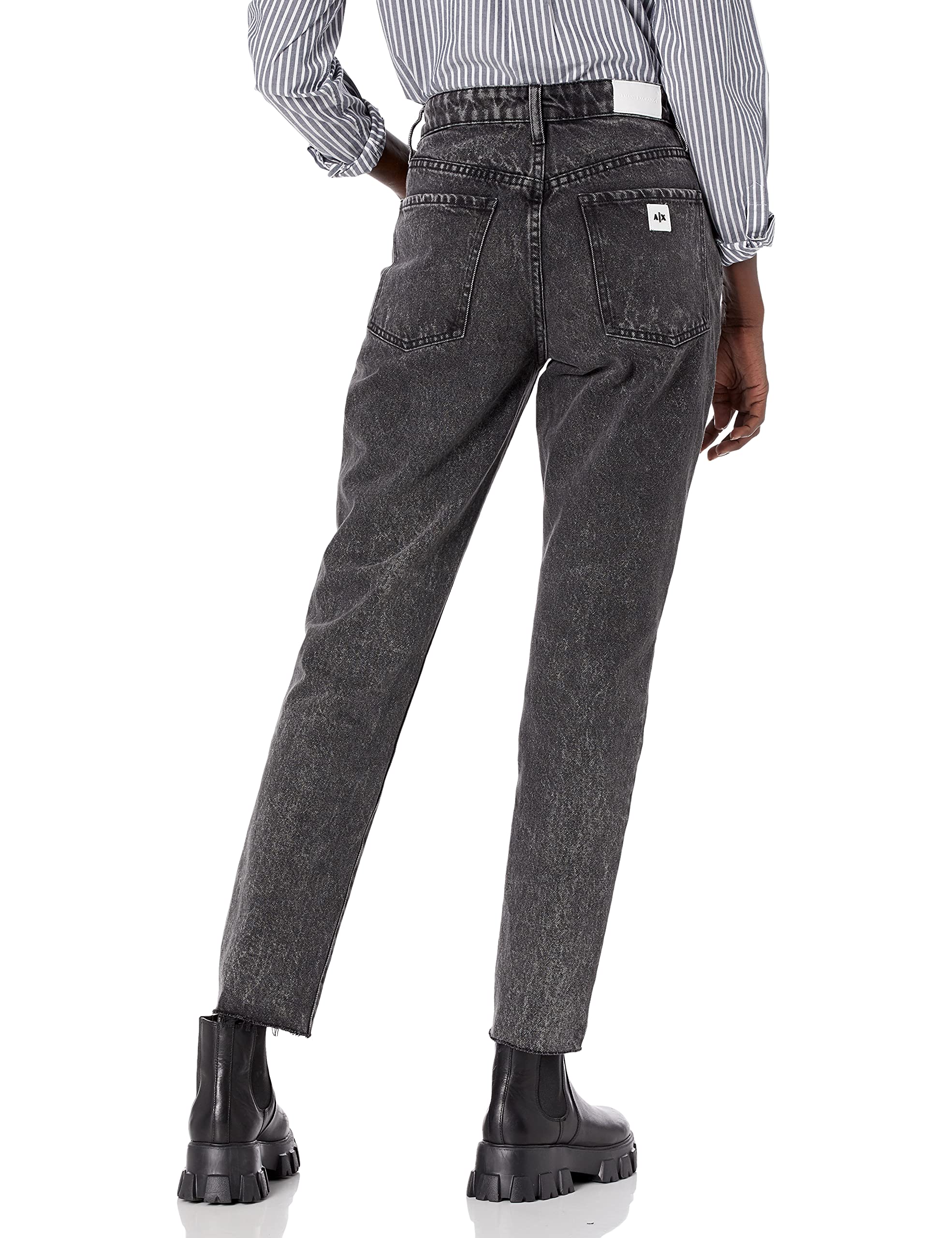 A | X ARMANI EXCHANGE Women's 5 Pocket Carrot Dark Washes, Indigo Denim, 28