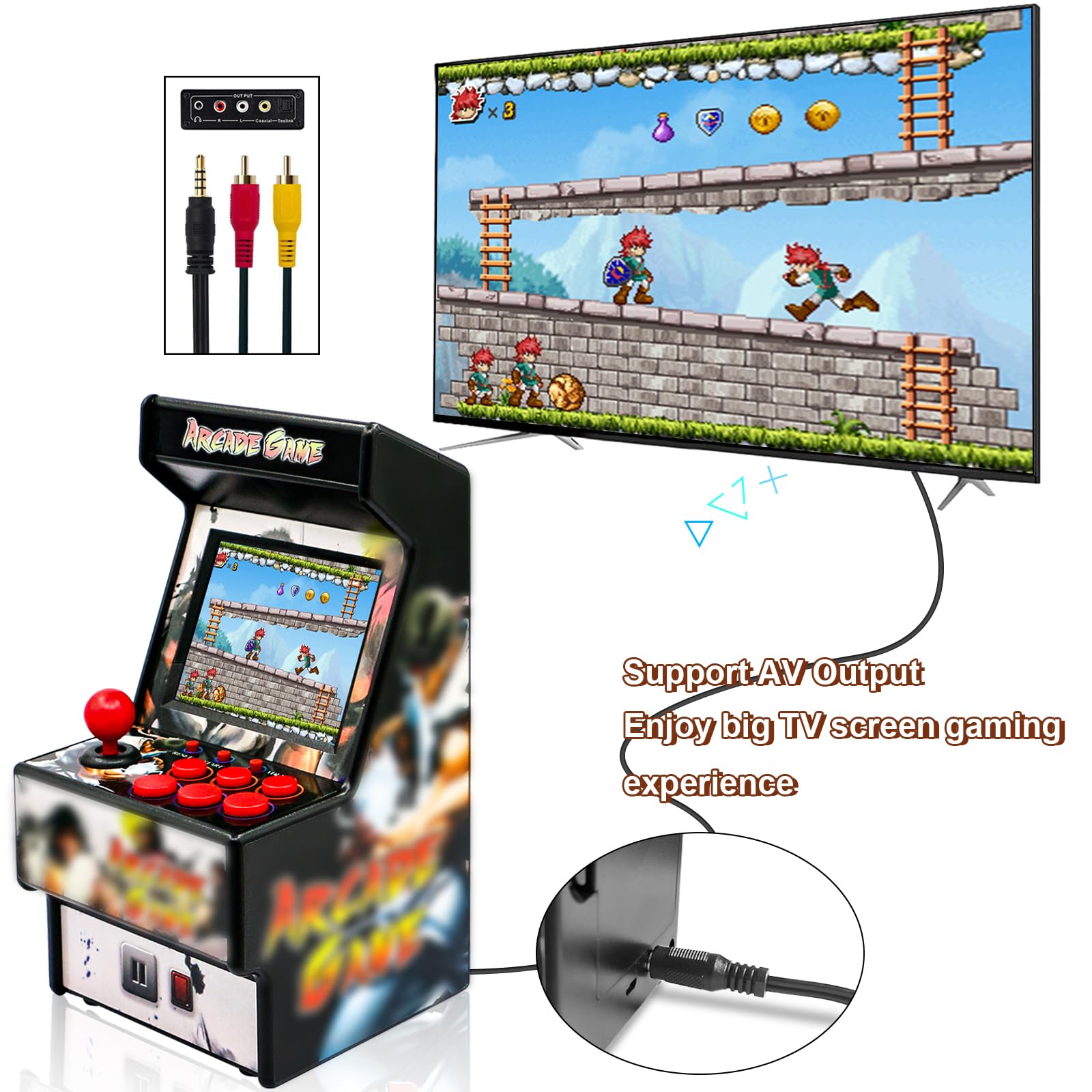 EASEGMER Mini Arcade Game Machines for Kids with 156 Classic Portable Handheld Video Games 16 Bit 2.8 Inches Screen Travel Gaming Electronic Toys Novelty Gift for Boys and Adults - Blue