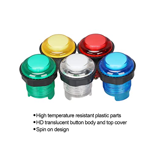 Arcade Game Button 5 Gold Plated Contacts 1.1 inch Round ABS Game Machine Button