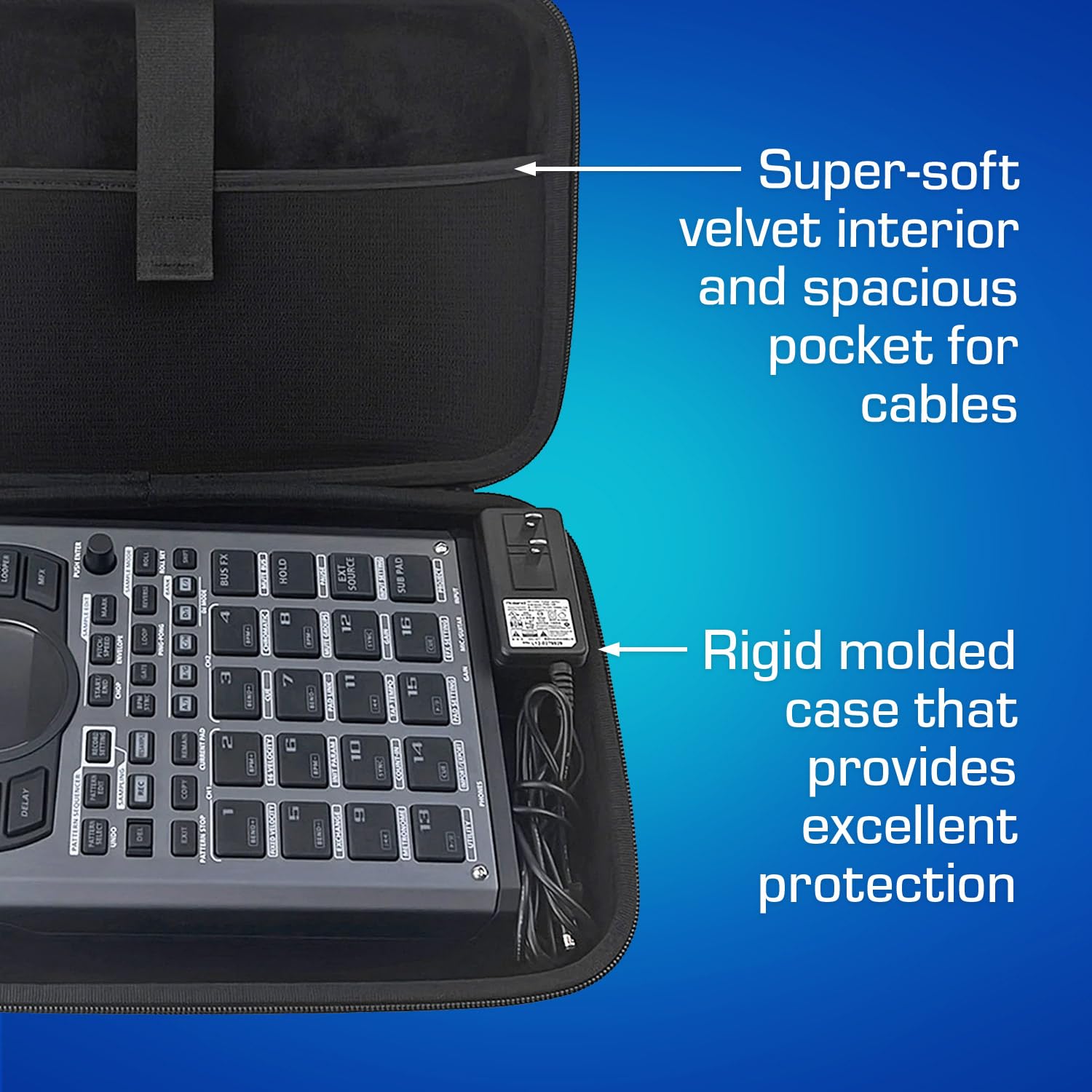 ANALOG CASES Roland SP-404 MKII/SP-404 Case - Custom-Fitted Compact PULSE Hard Case for Travel