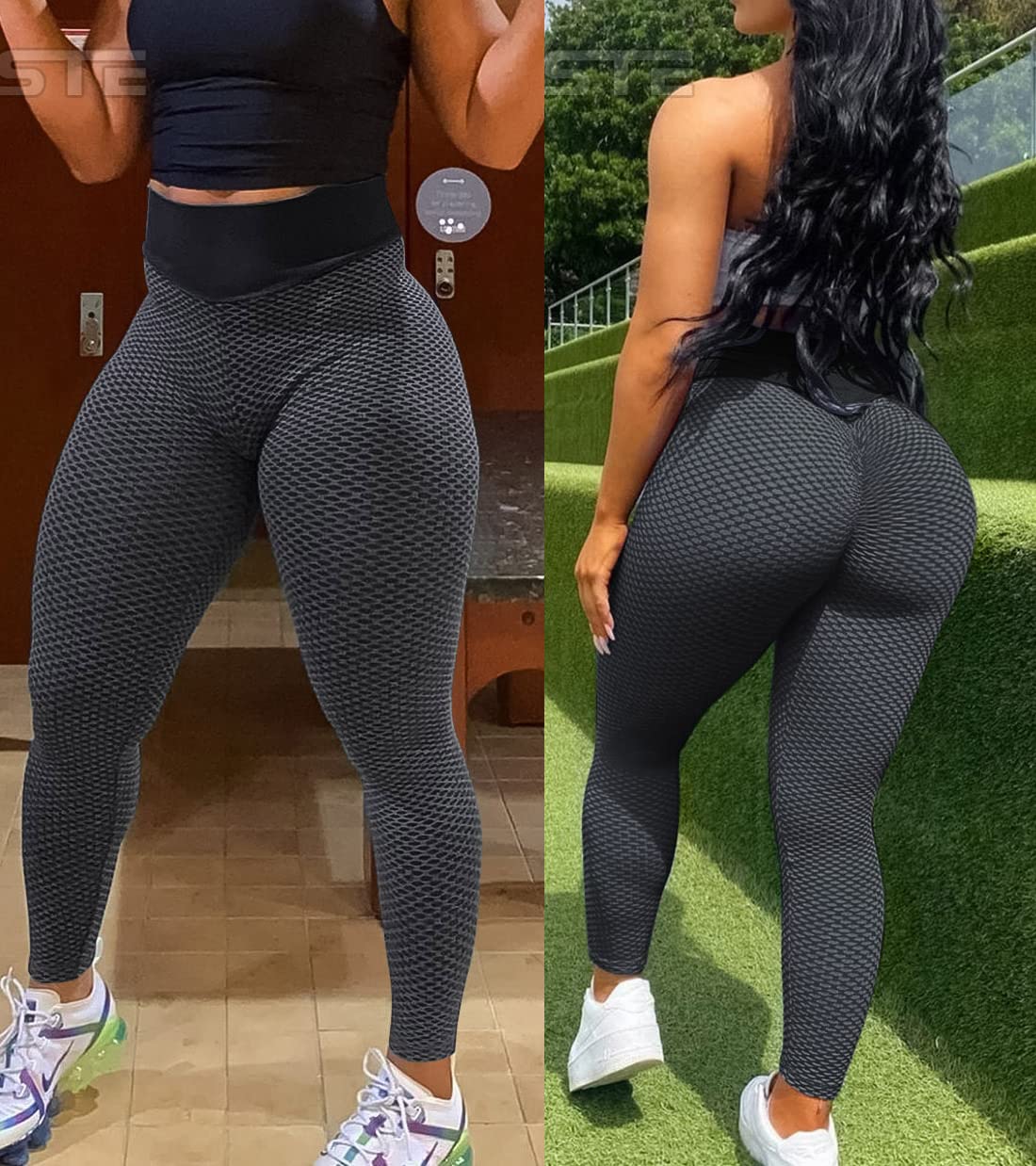 A AGROSTE Workout Leggings for Women Seamless Scrunch Butt Lifting Leggings High Waisted Tummy Control Contours Yoga Pants