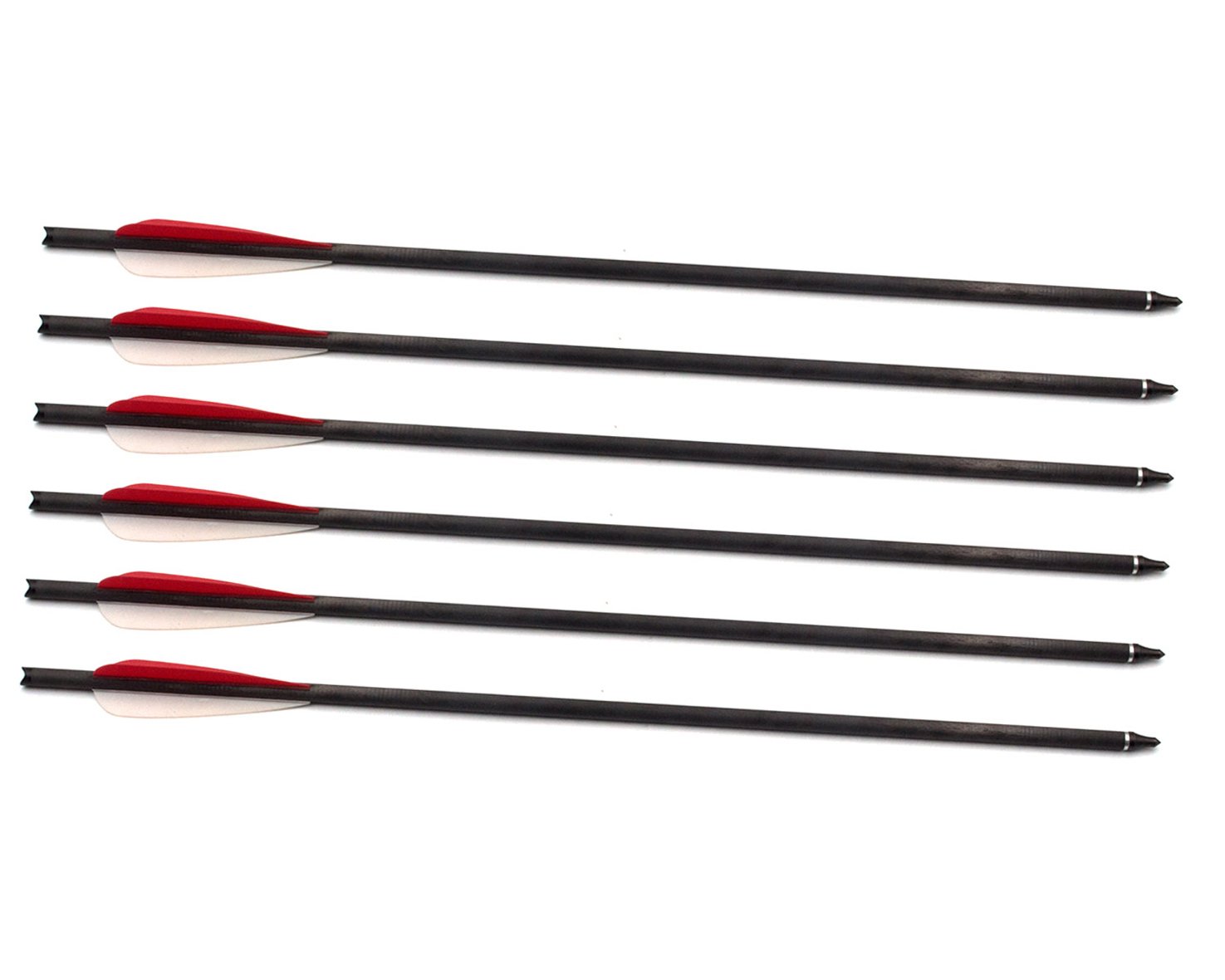 ALBERTU Archry Sharly 20'' Carbon Crossbow Arrows Half-Moon Nocks with Replacement Screw-in Field Points 12 Pack