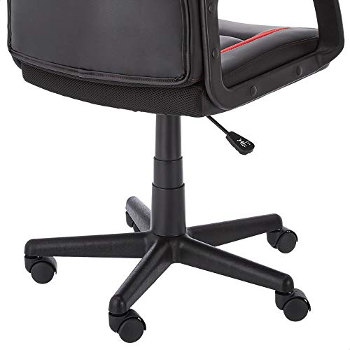 Amazon Basics Racing/Gaming Chair - Faux Leather, 25.2 x 22.6 x 44.1 inches, Red
