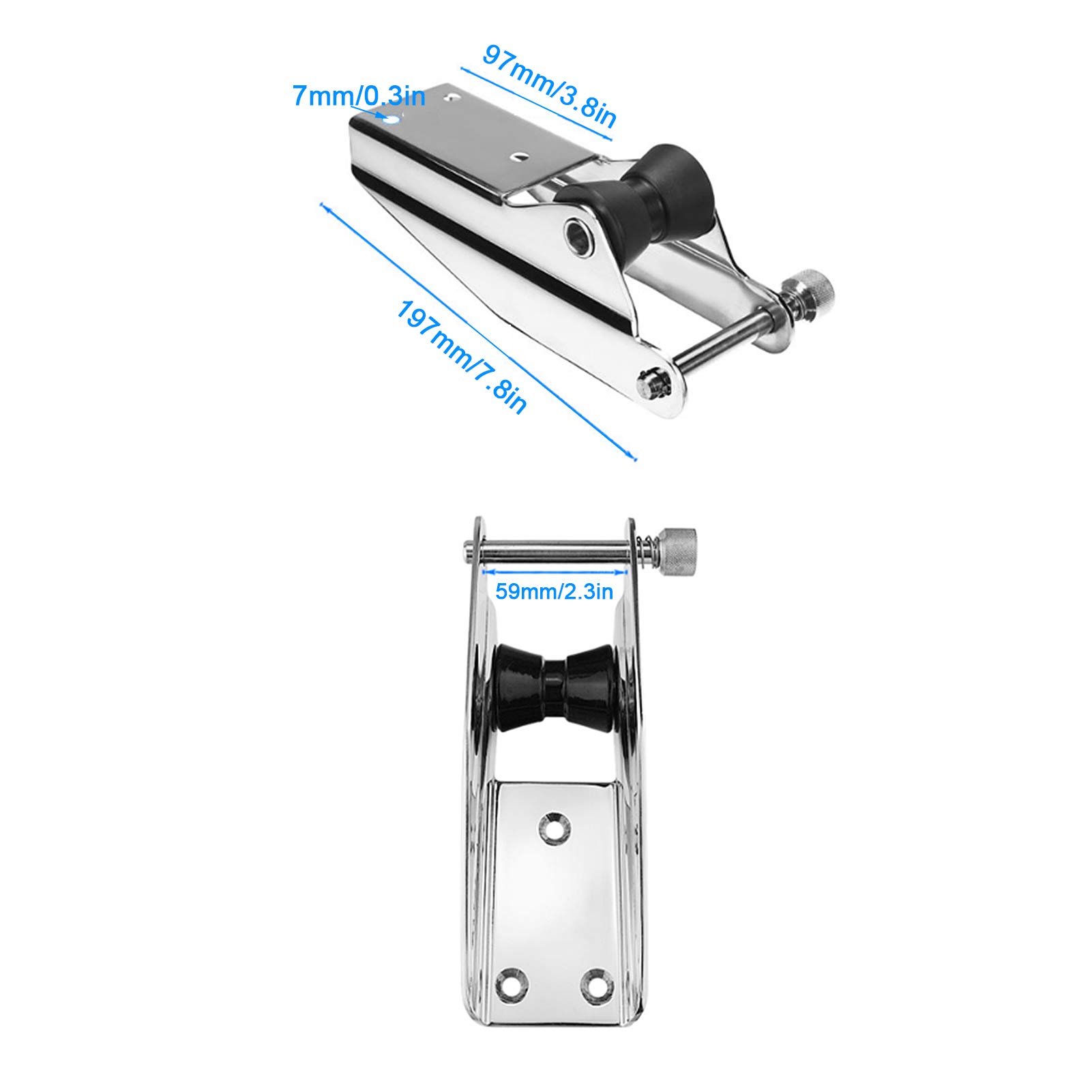 Anchor Roller Stainless Steel,7.88in Anchor Roller Fixed Bracket 316 Stainless Steel Marine Boat Docking Hardware Accessories