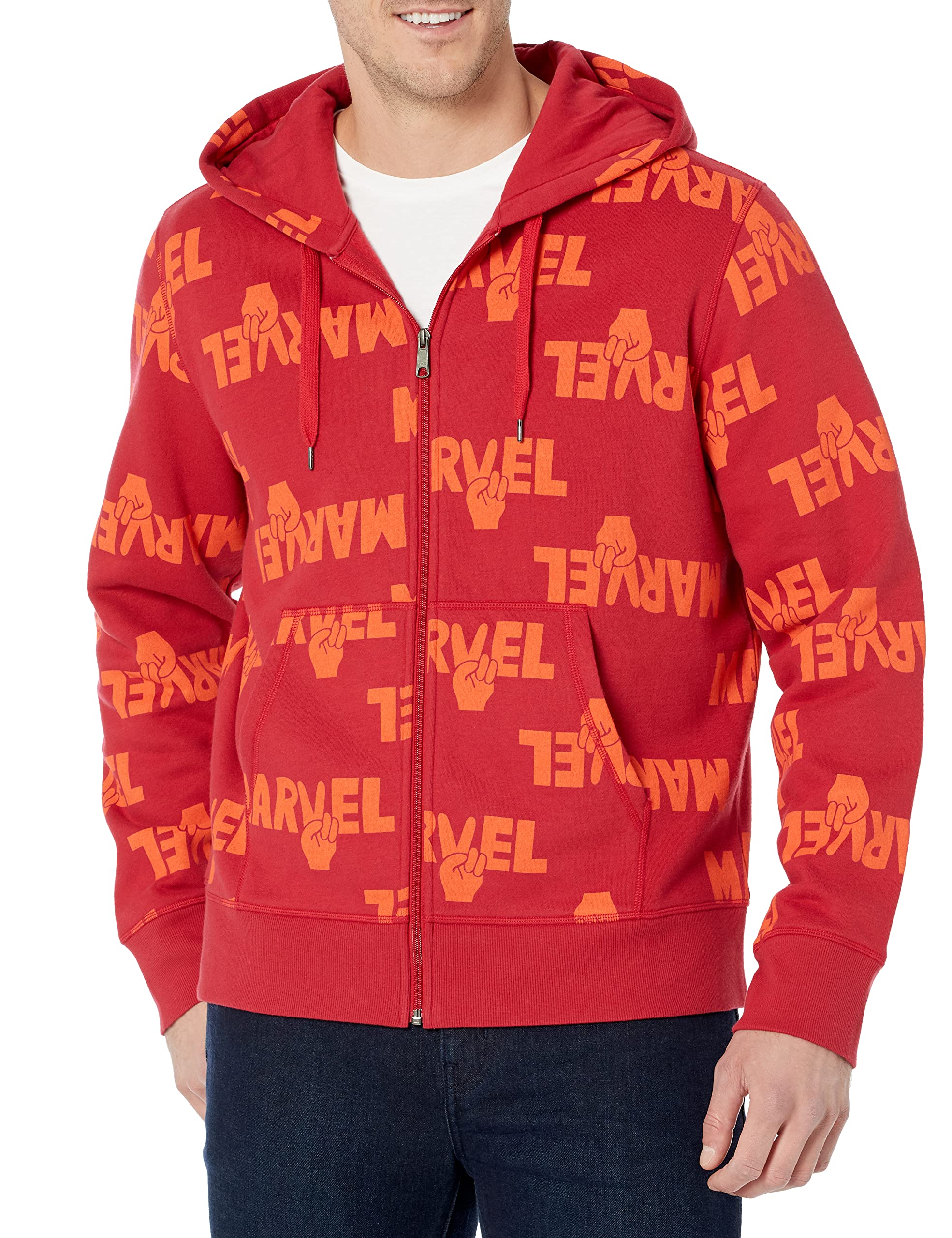 Amazon Essentials Disney | Marvel | Star Wars Men's Fleece Full-Zip Hoodie Sweatshirts (Available in Big & Tall), Star Wars Comic, XX-Large