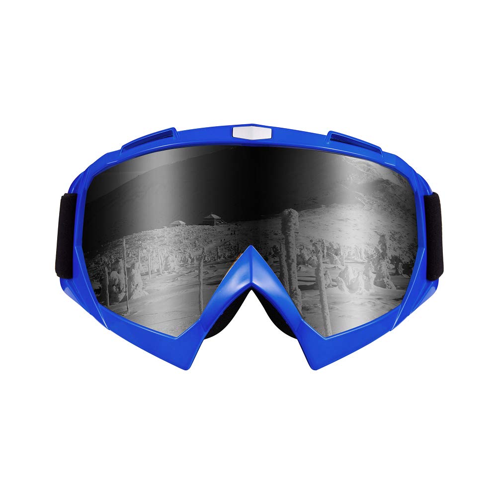 ALCADAN Ski Goggles - Over Glasses Ski/Snowboard Dust-Proof Goggles for Men, Women & Youth - 100% UV Protection 634W (Dark Blue Black)