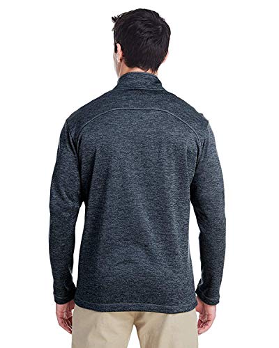 Adidas Brushed Terry Heathered Quarter-Zip Pullover 2XL Navy Heather/ Mid Grey