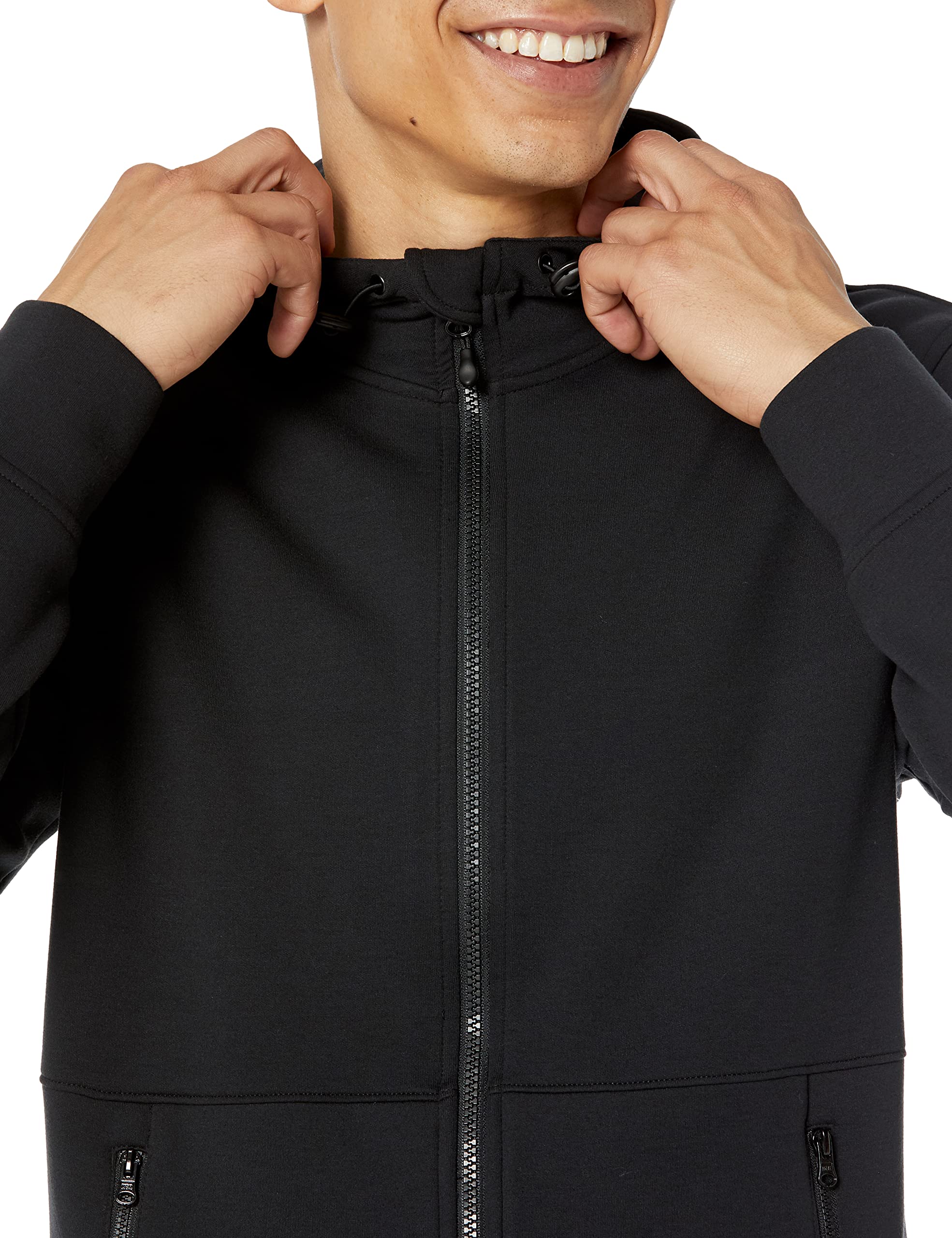 Amazon Essentials Men's Active Sweat Zip Through Hoodie (Available in Big & Tall), Black, 5X-Large Big