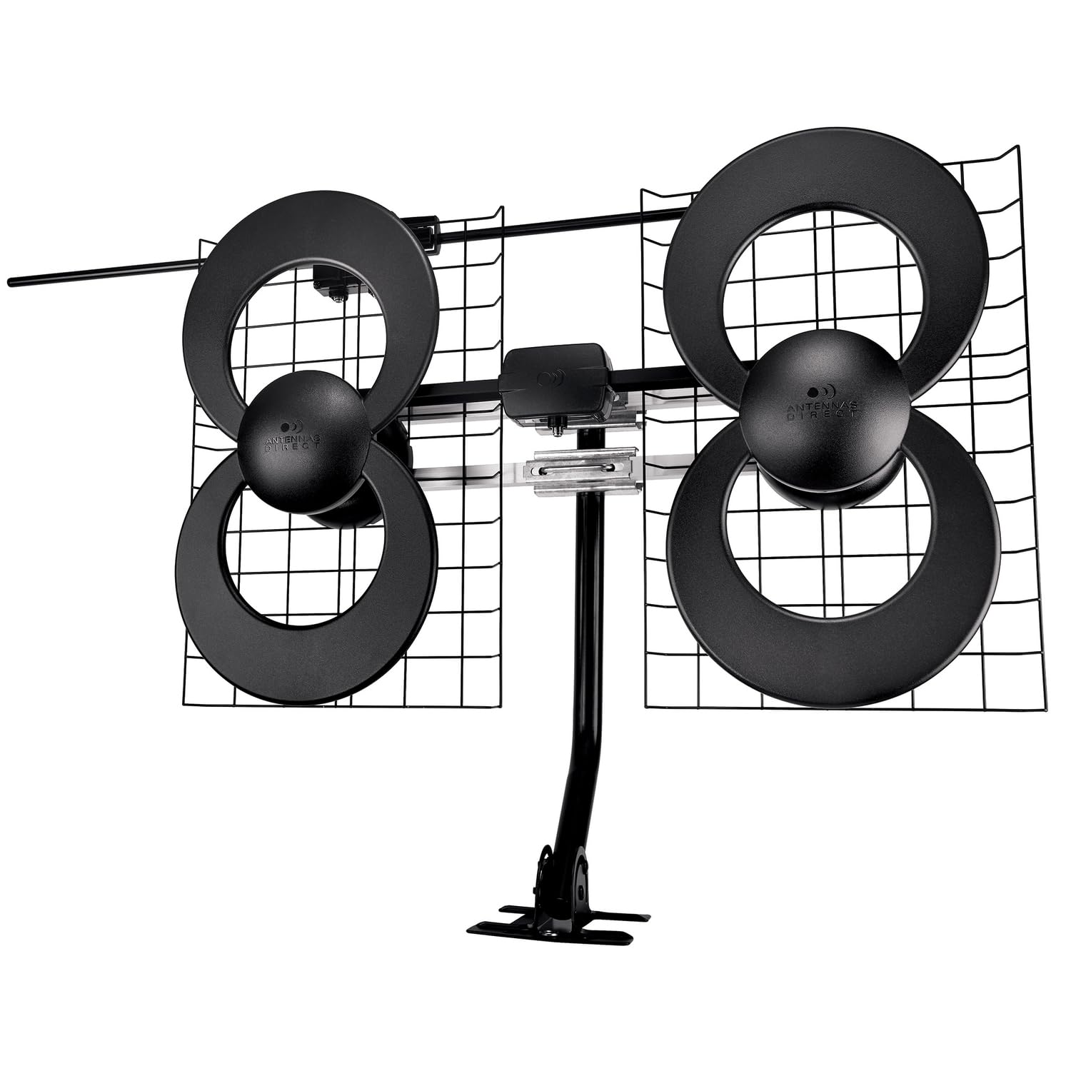 Antennas Direct ClearStream 4V Indoor Outdoor TV Antenna, UHF VHF, Multi-Directional, 70+ Mile Range, 4K 8K UHD, NEXTGEN TV β w/ 20-inch Mast (Black)