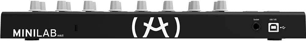 Arturia MiniLab MKII MIDI Keyboard Bundled with Arturia Minifuse 2 USB Audio Interface, 2 USB Cables & Polishing Cloth- MIDI Interface Music Recording Equipment, Software Included (BLACK MIDI)