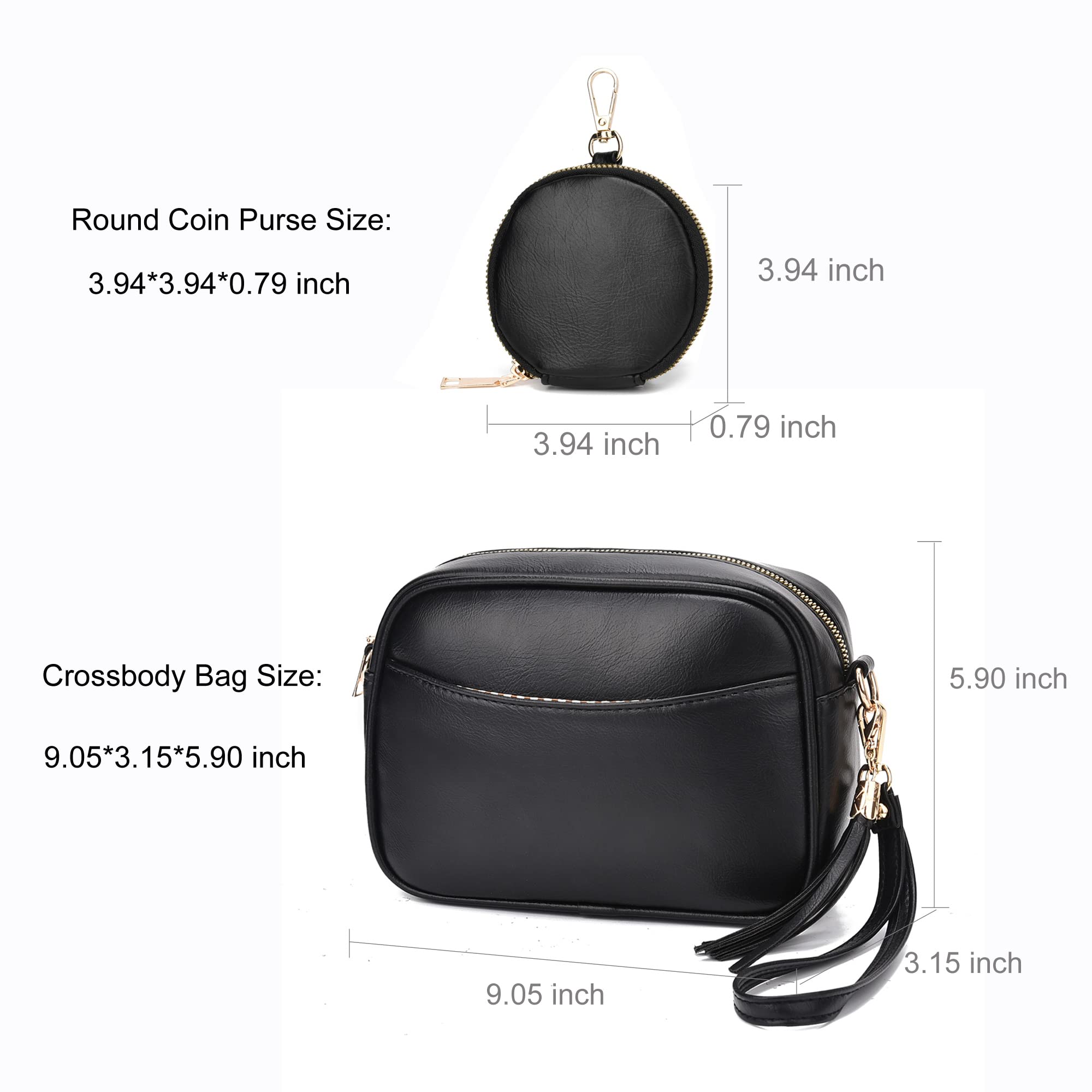 Barsine Crossbody Bags for Women Small Vegan Leather Purses with Coin Purse