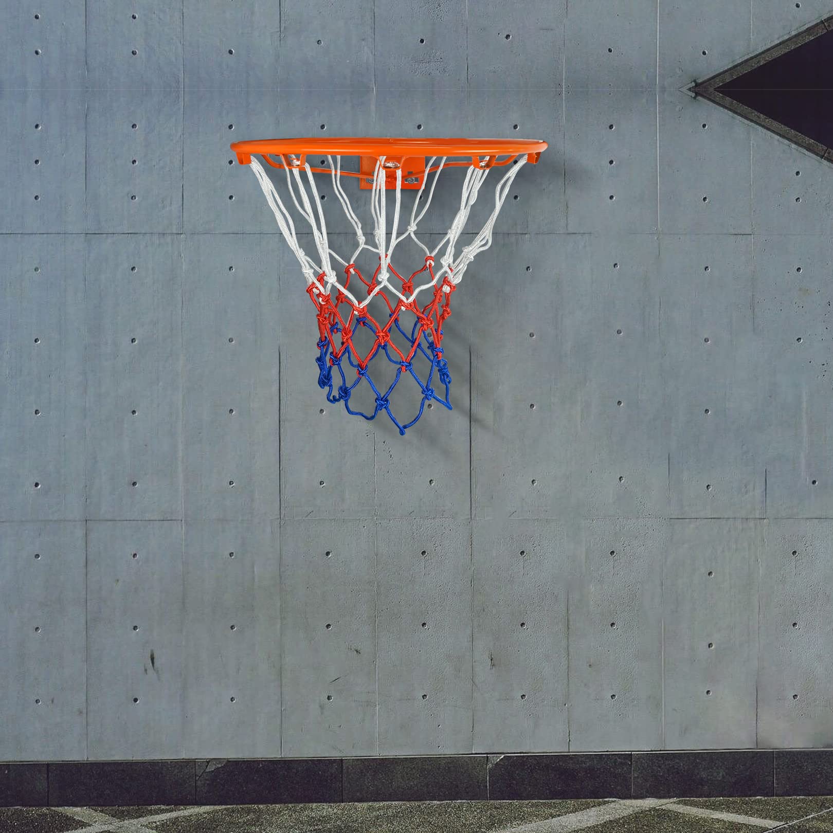 Aoneky Basketball Rim Replacement, Standard 18" Size Basketball Goal Hoop with Net - 14mm Orange