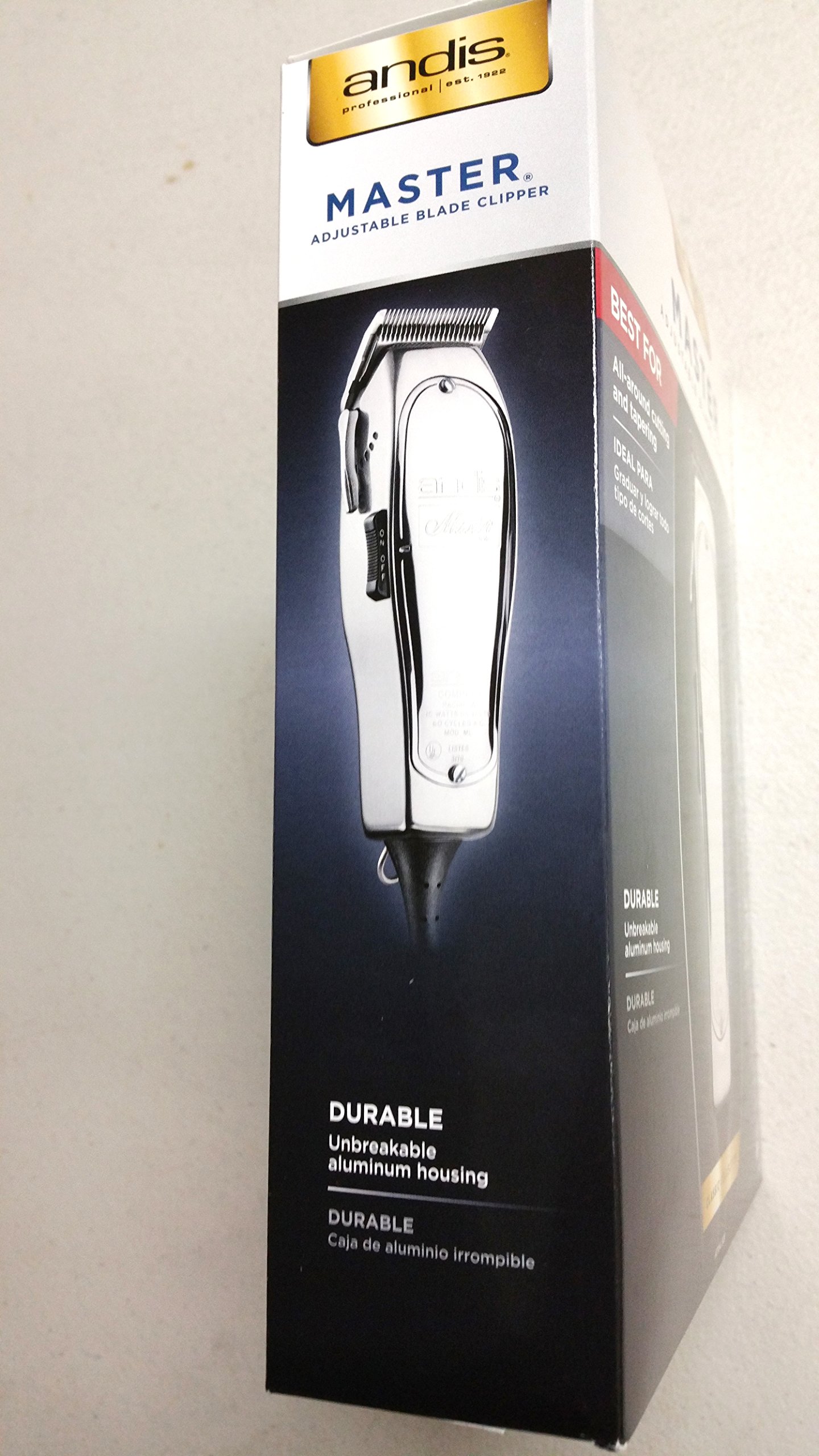Andis Lightweight Professional Clippers, with Unbreakable Aluminum Housing with Quiet Cool Operation, BONUS FREE Cube Hard Travel Case Included
