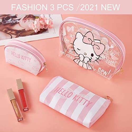 AmBealla Cosmetic Big Makeup Bag Cosmetic Bag Travel Carrying Case Kitty Cat Toiletry Bag Lady Gift Christmas