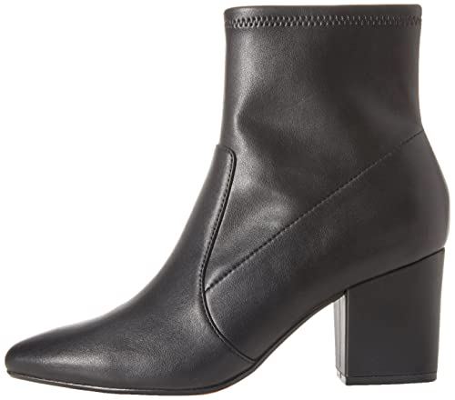 Amazon Essentials Women's Fitted Stretch Heel Boot, Black Shine, 7.5