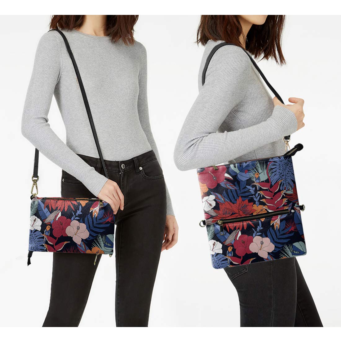 FKELYI Starry Night Galaxy Painting Artist Shoulder Messenger Bag for Women Envelope Handbag Leather Crossbody Bag Purse
