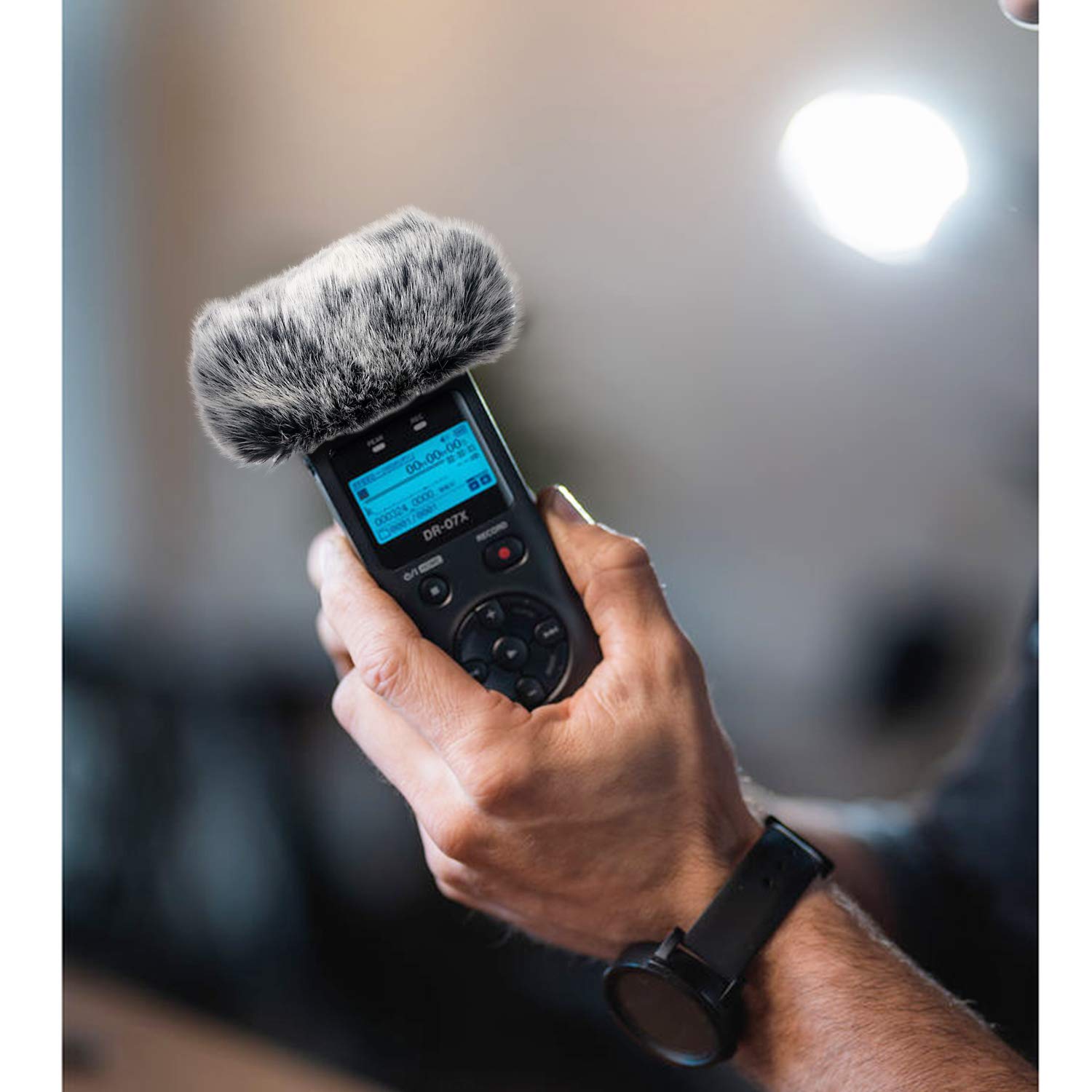 DR07X Windscreen Muff for Tascam DR-07X DR-07MKII Portable Digital Recorders, DR07X Mic Windscreen Artificial Fur Wind Muff by YOUSHARES