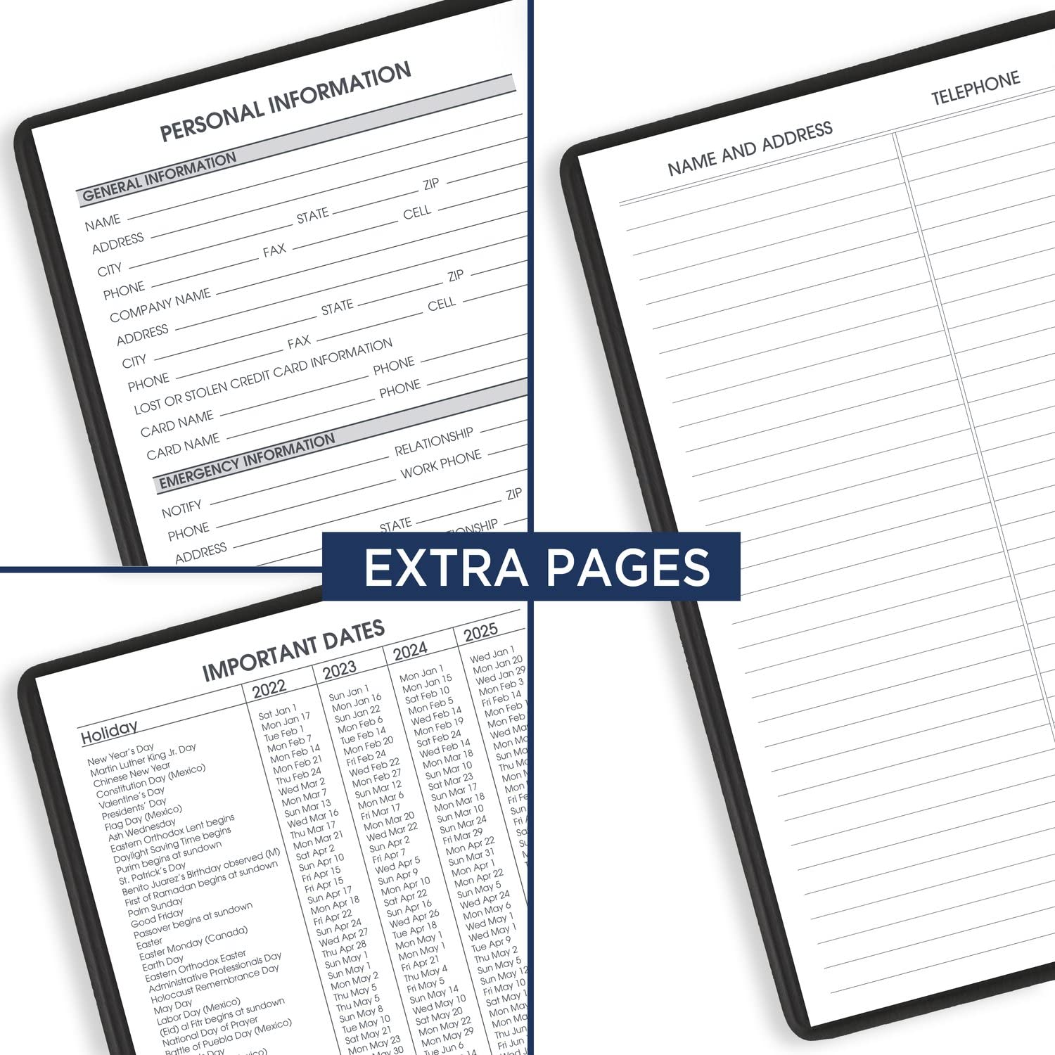 AT-A-GLANCE 2022-2023 Planner, Weekly Academic Appointment Book, 5" x 8", Small, Black (7010105)