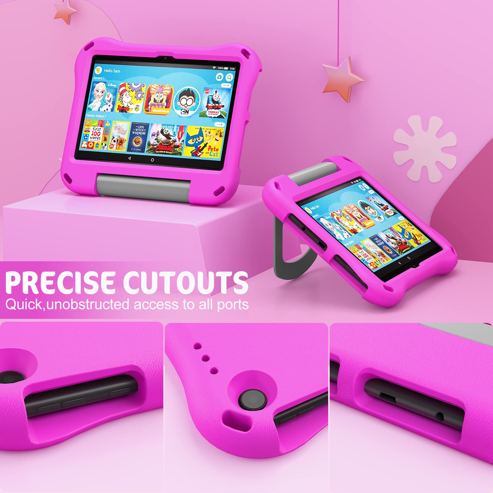 All New Fire HD 8 Tablet Case, Ubearkk Shock-Proof Kids Friendly Protective Back Cover Cases with Foldable Stand Holder Compatible with Fire HD 8 & HD 8 Plus Tablet(2020 Release 10th Generation)