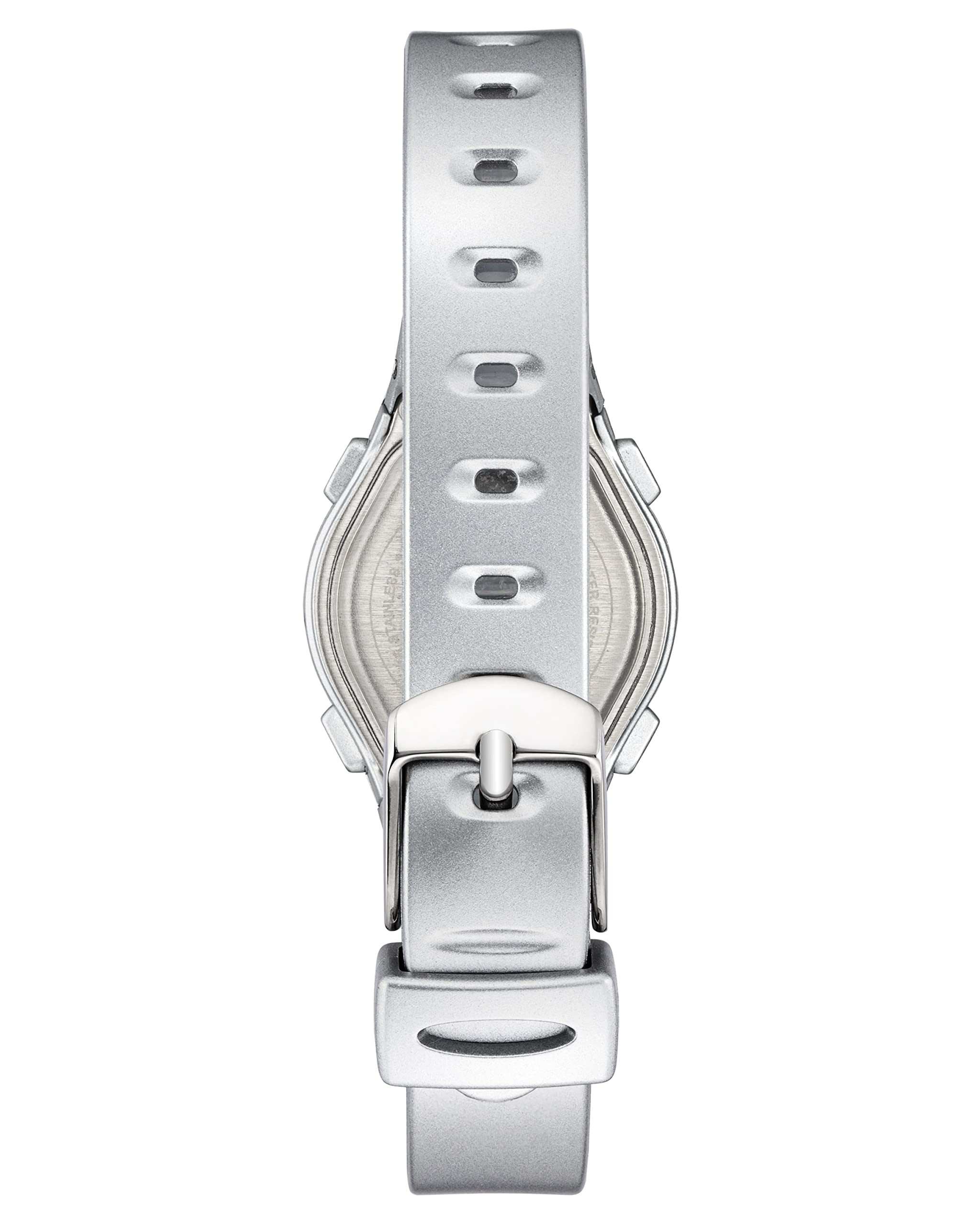 Amazon Essentials Women's Digital Chronograph Resin Strap Watch, Silver