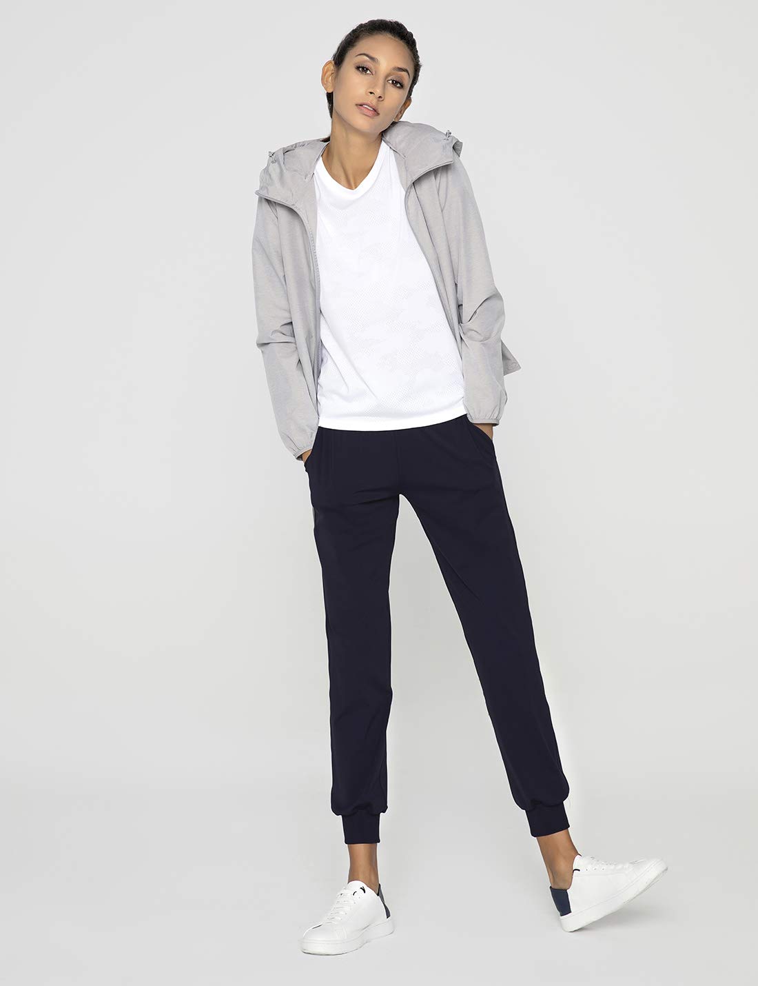 AJISAI Women's Joggers Pants Drawstring Running Sweatpants with Pockets Lounge Wear Smokegrey L
