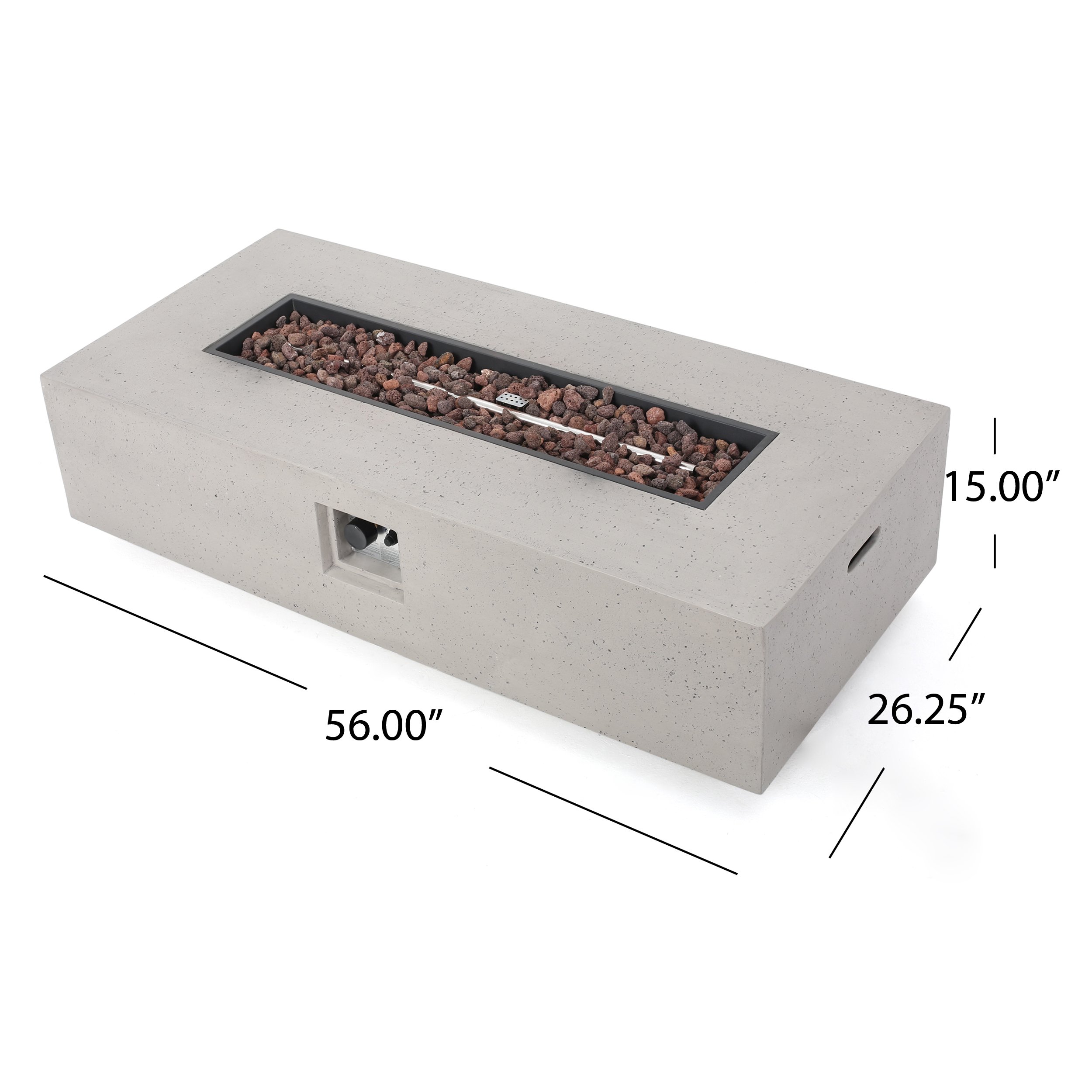 Christopher Knight Home Cape Coral Outdoor Chat Set with Fire Table, 5-Pcs Set, Khaki / Light Grey