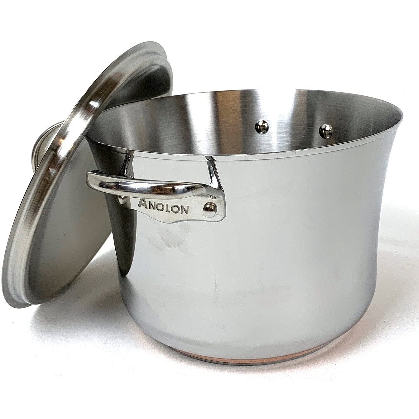 Anolon Nouvelle Stainless Steel Cookware Pots and Pans Set, 11 Piece