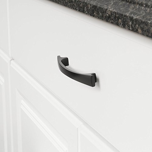 Amazon Basics Thick Modern Curved Cabinet Handle, 6.5-inch Length (5-inch Hole Center), Satin Nickel, 10-Pack