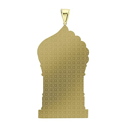 BAYAM 2 1/2" Saint Lazarus Jesus Pendant Diamond Cut Real 10K Yellow White Gold